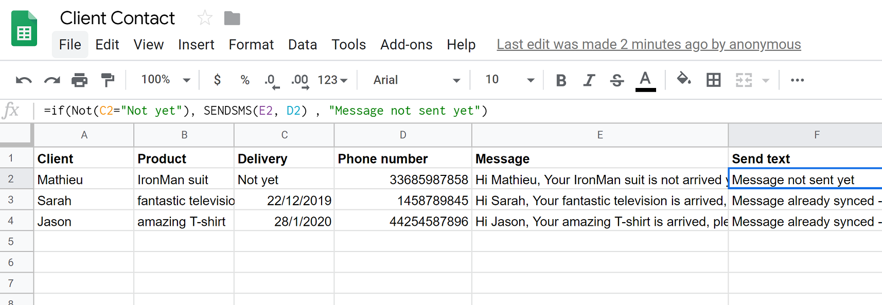 Sheet SMS - Send SMS from Google Sheets!
